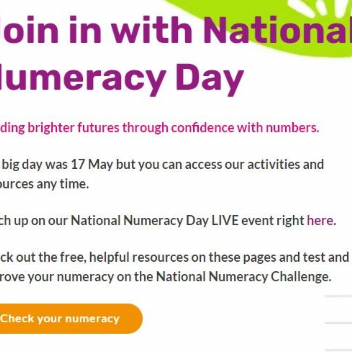 Rutlish School - National Numeracy Day